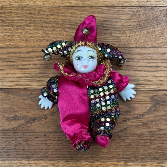 Art | Vintage Mardi Gras Jester Doll With Porcelain Face And Hands ...